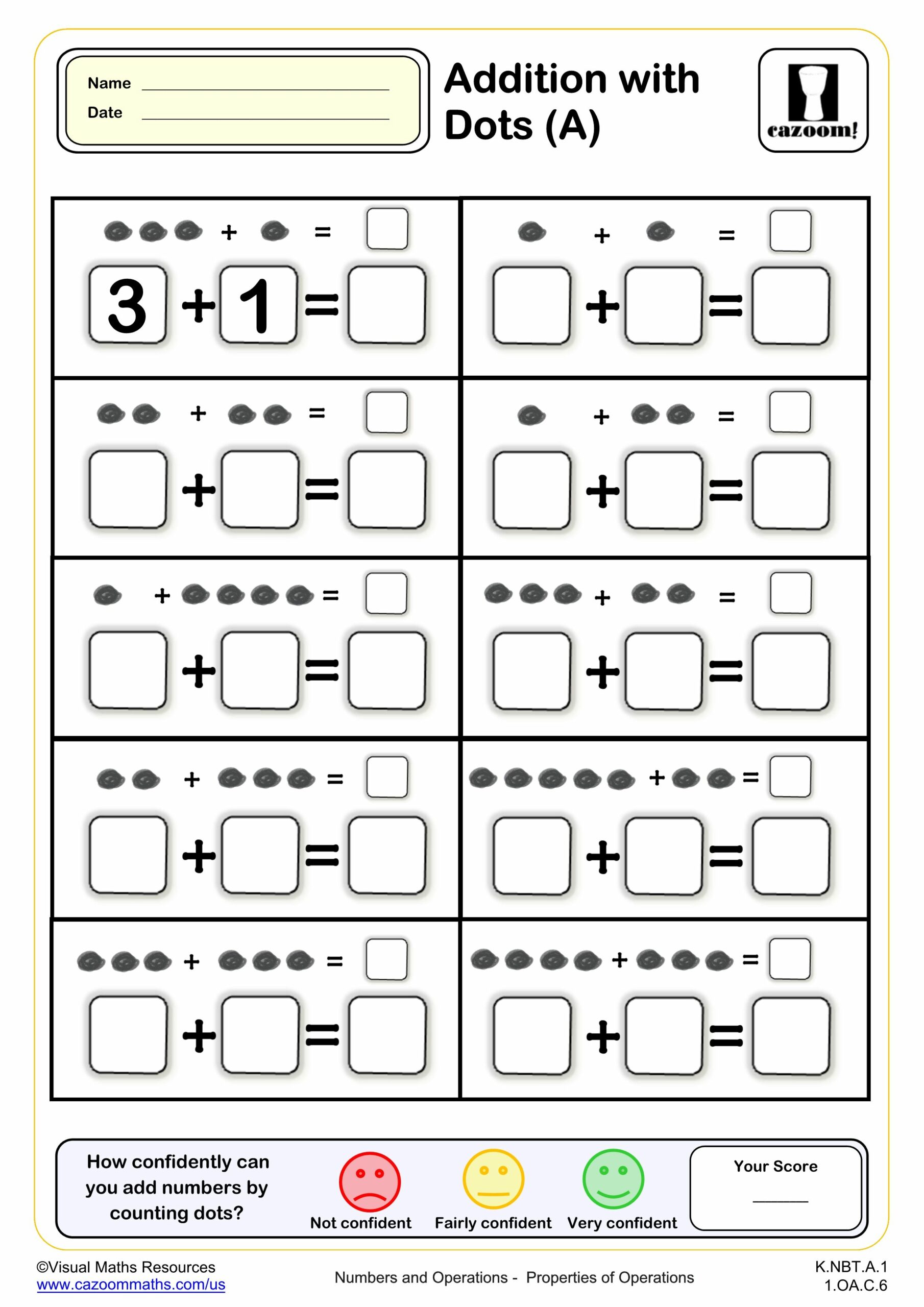 Addition With Visual Aids Worksheets | Printable PDF Math Worksheets ...
