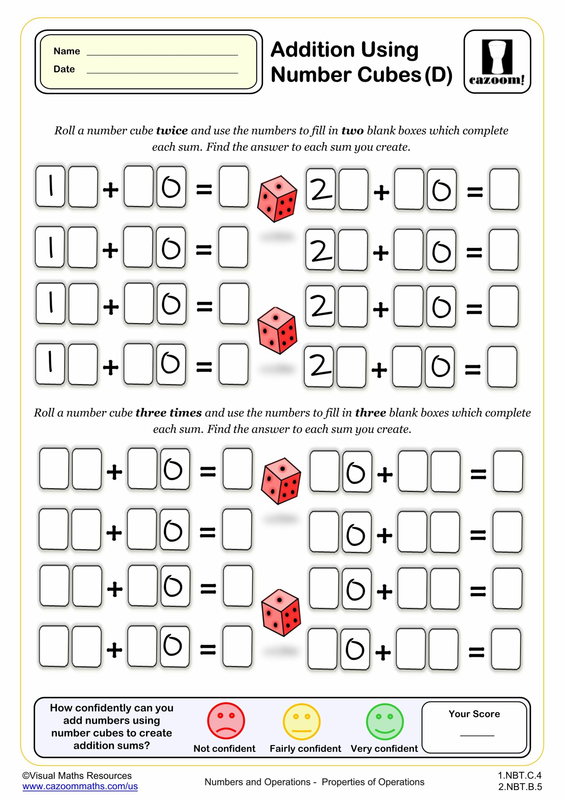 Adding Numbers up to 100 Worksheets | Printable PDF Math Worksheets ...