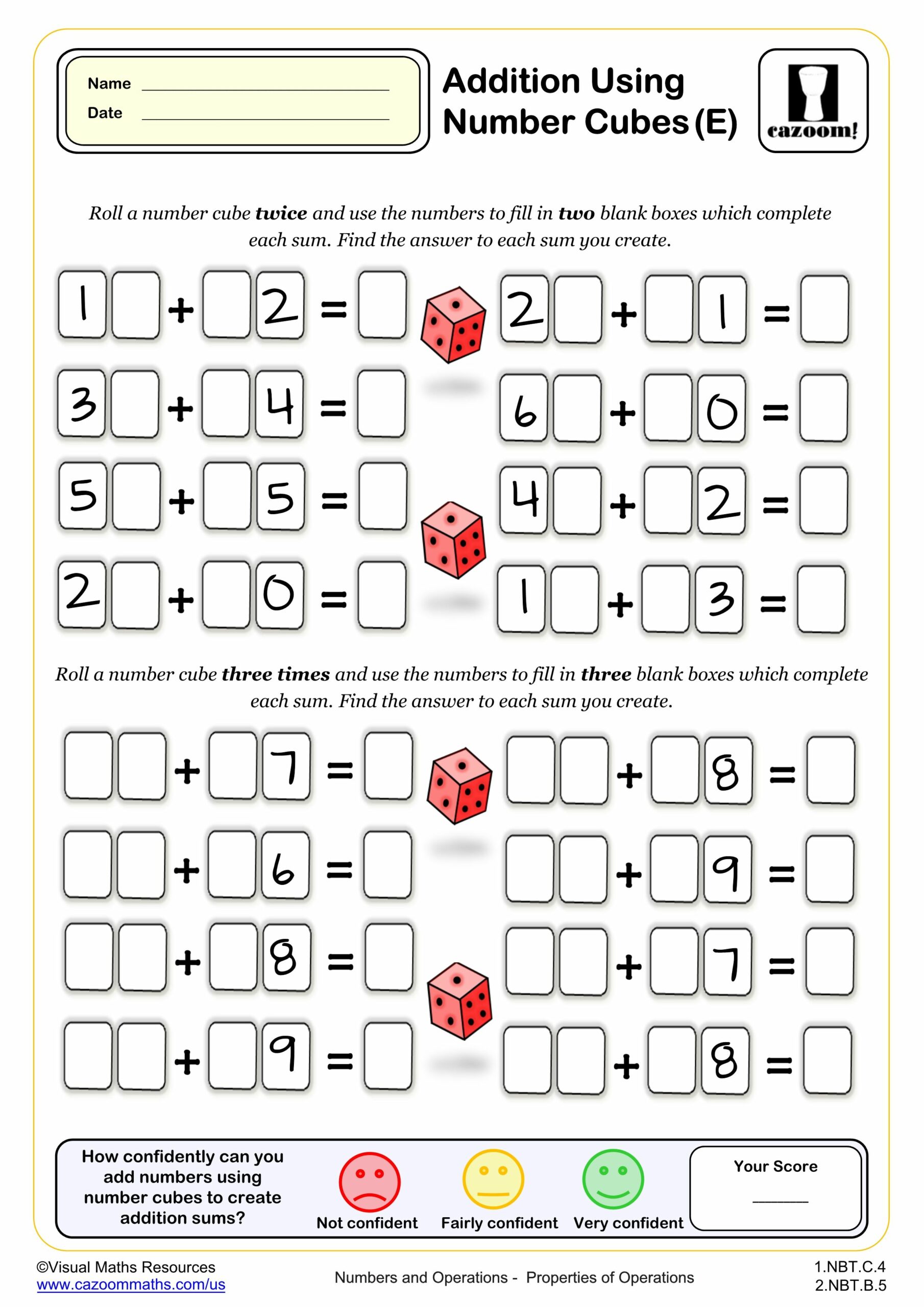 Adding Numbers up to 100 Worksheets | Printable PDF Math Worksheets ...
