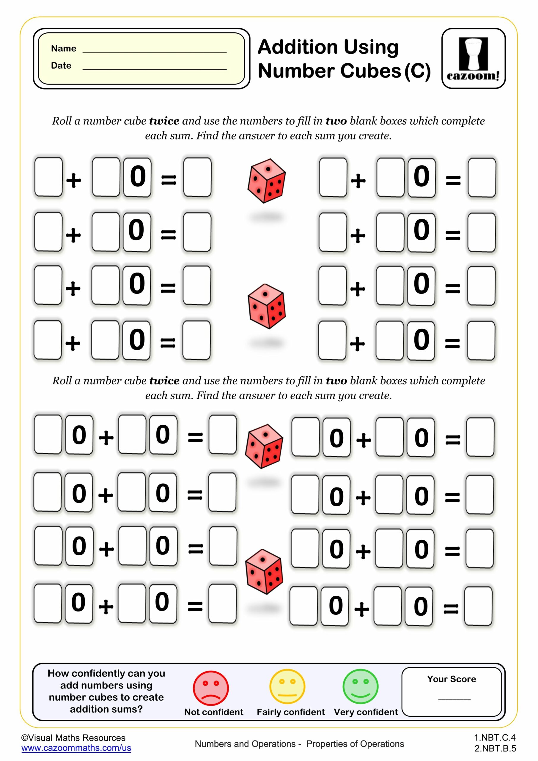 Adding Numbers up to 100 Worksheets | Printable PDF Math Worksheets ...