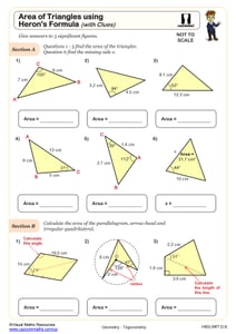 Area of Arc Lengths & Sectors Worksheet | Geometry PDF Worksheets
