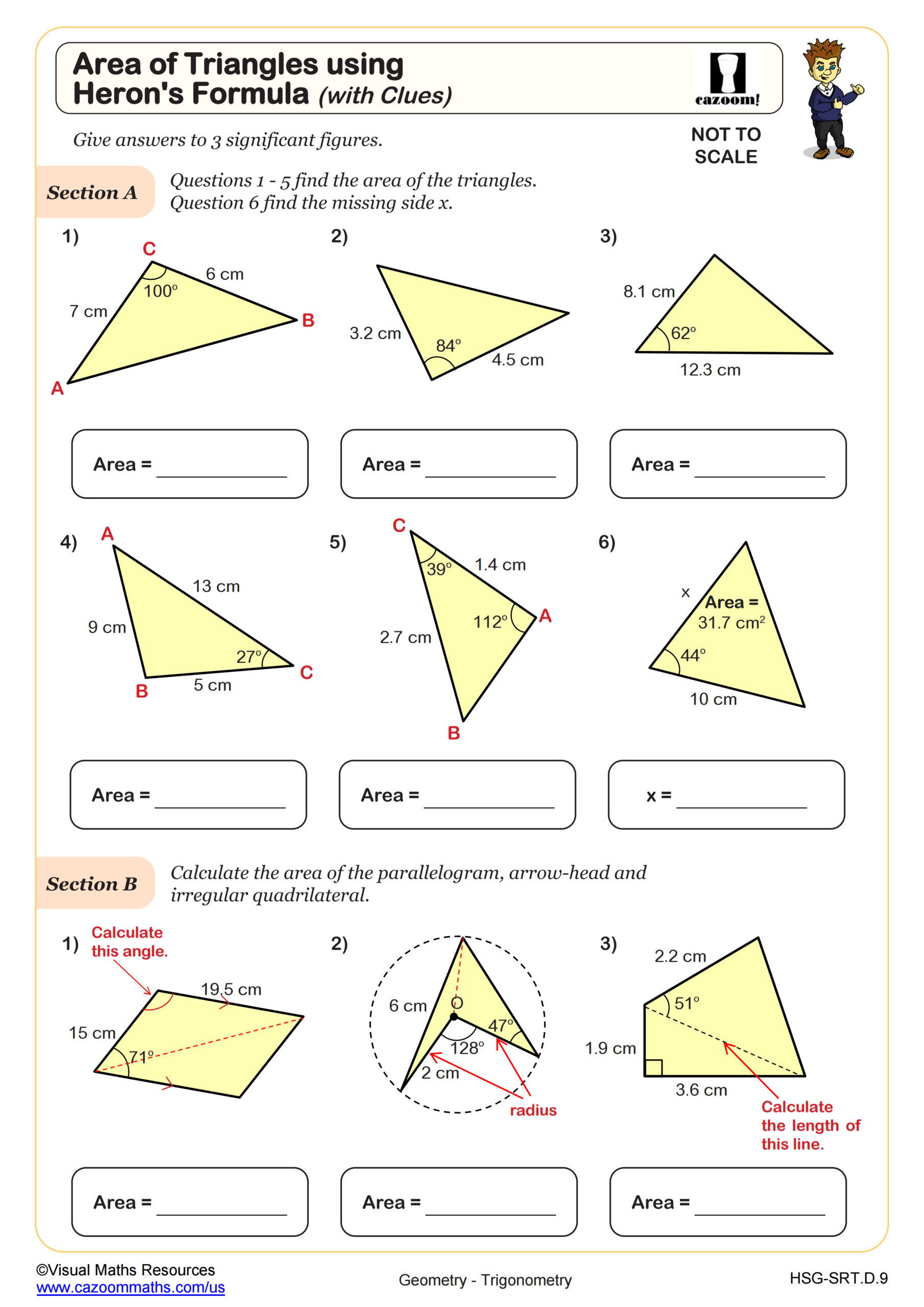 Geometry Trigonometry Worksheets with Answers