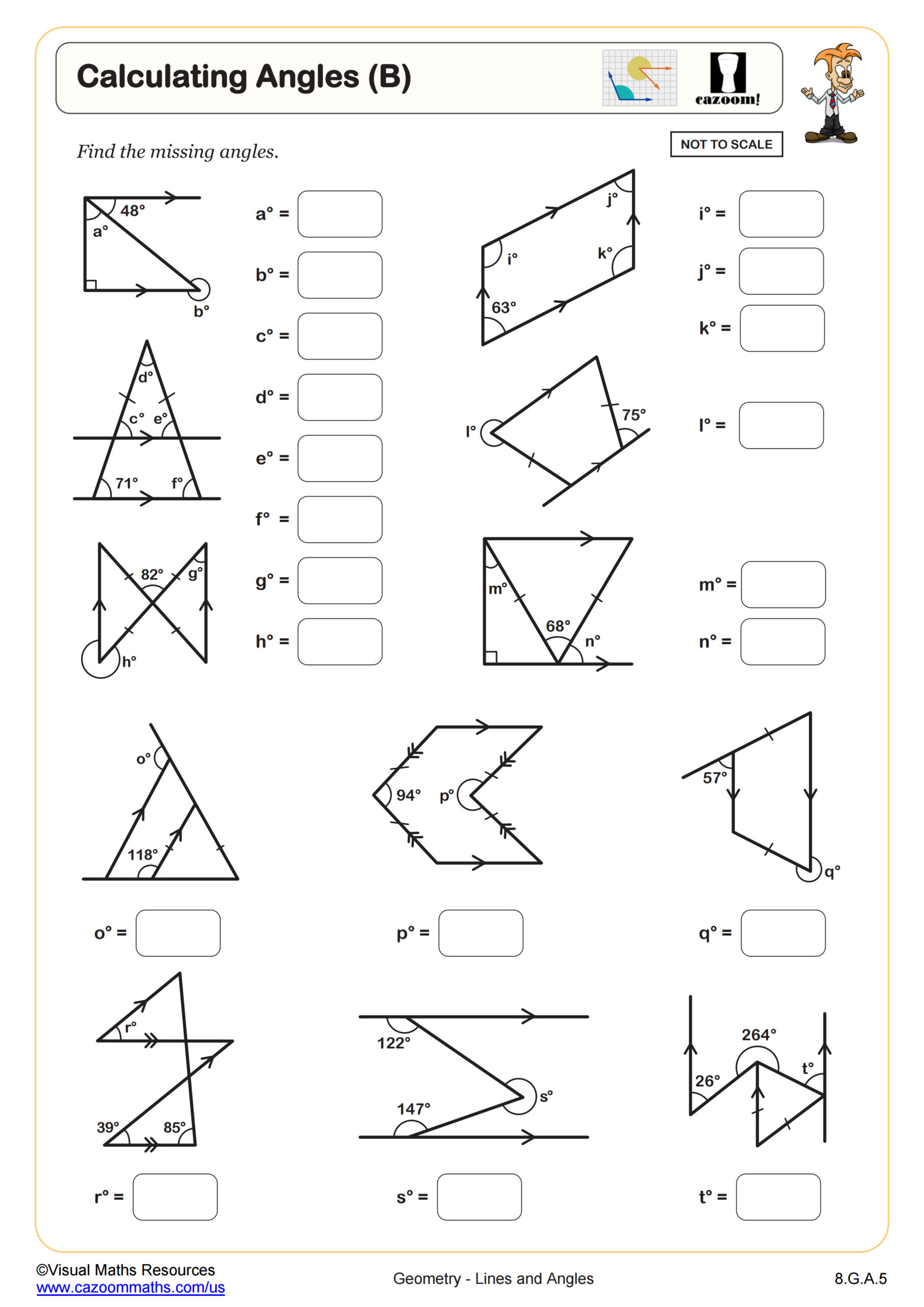 Angles Around a Point Worksheet | Fun and Engaging 7th Grade and 8th ...