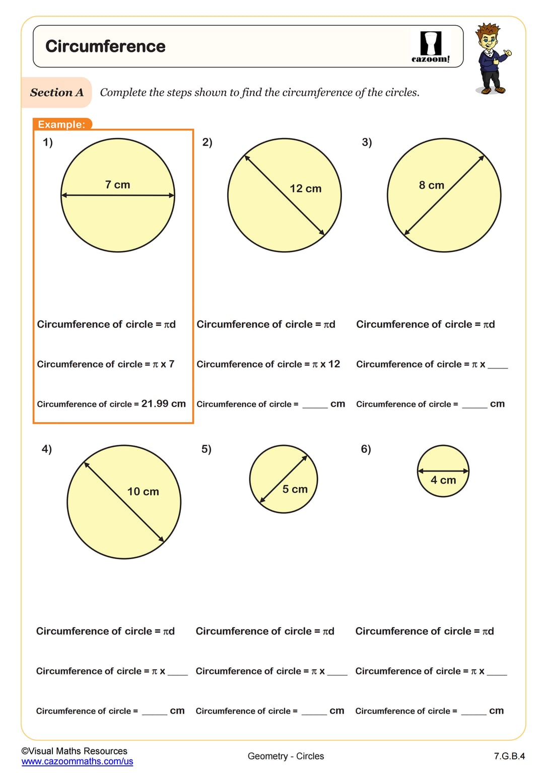 Circle Theorems (B) Worksheet | Fun and Engaging Geometry PDF Worksheets
