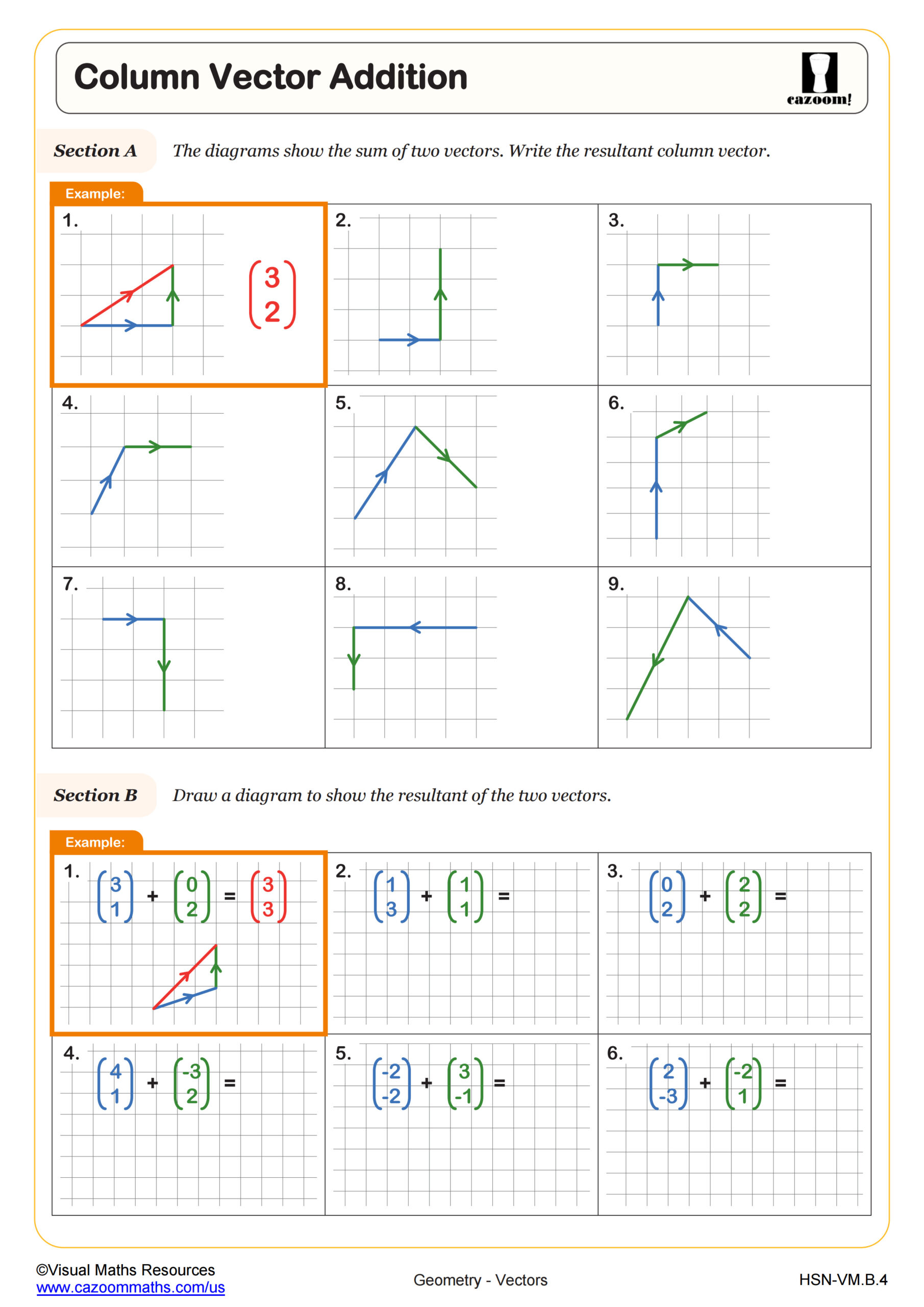 What is a column vector | FREE Teaching Resources | Cazoom Math