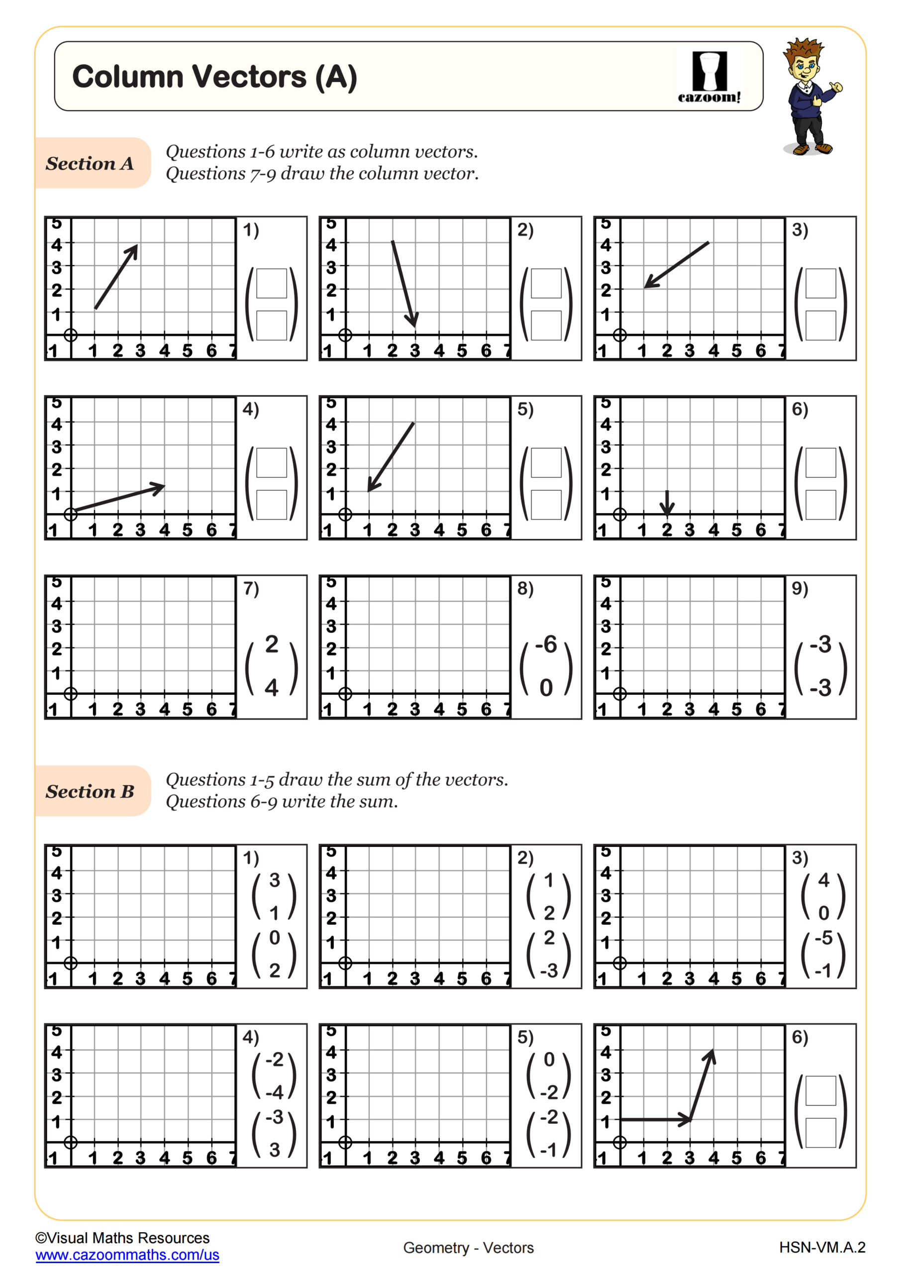 What is a column vector | FREE Teaching Resources | Cazoom Math