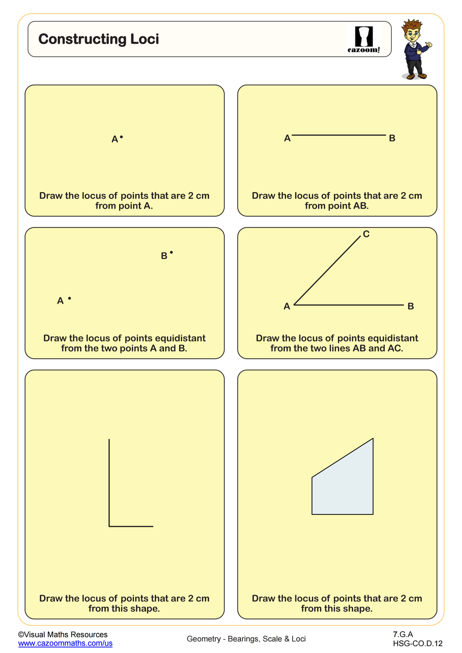 Constructing Loci Worksheet | PDF Printable Geometry Worksheet | Cazoom ...