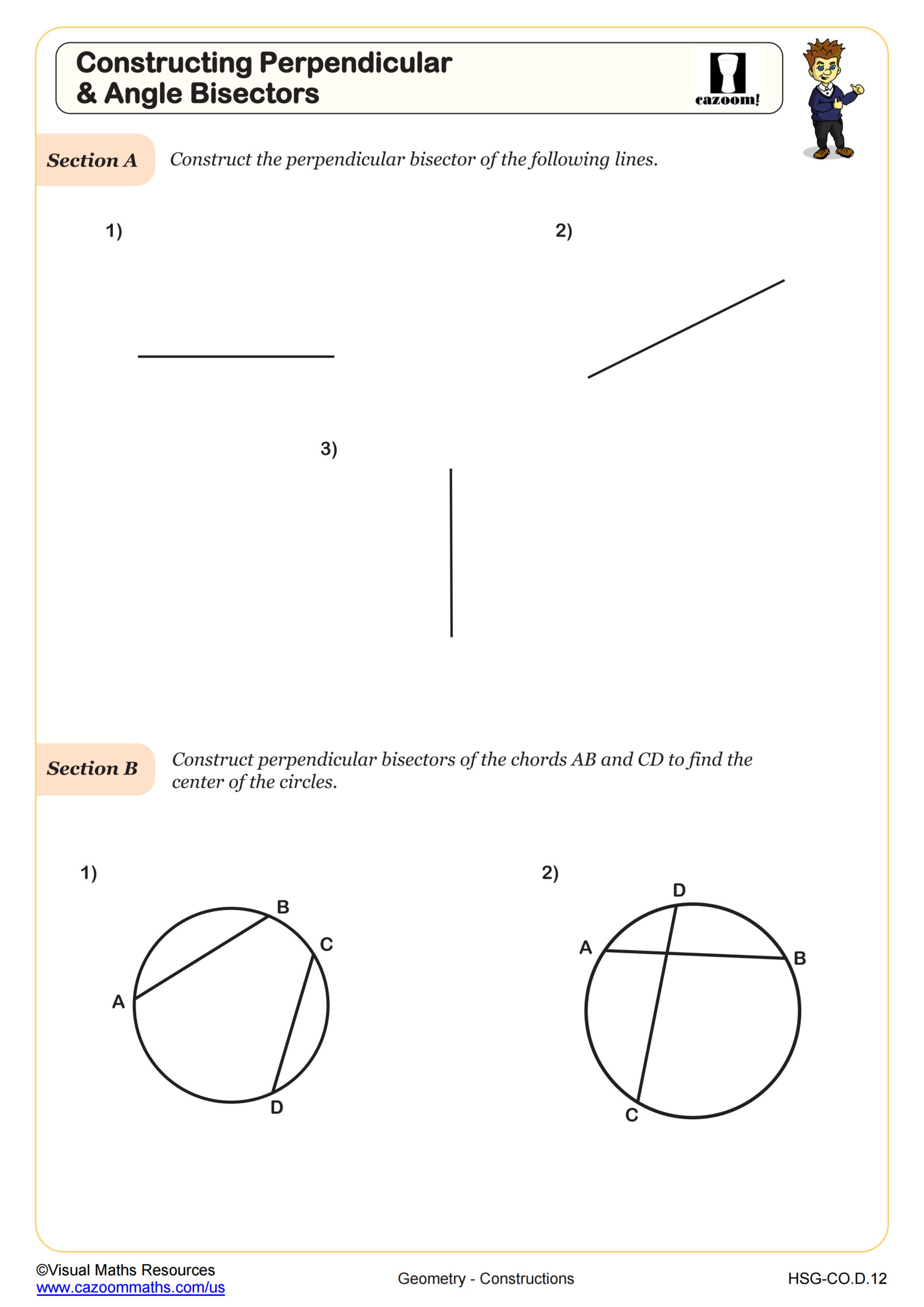 Constructing Triangles Worksheet | PDF Printable Geometry Worksheet ...