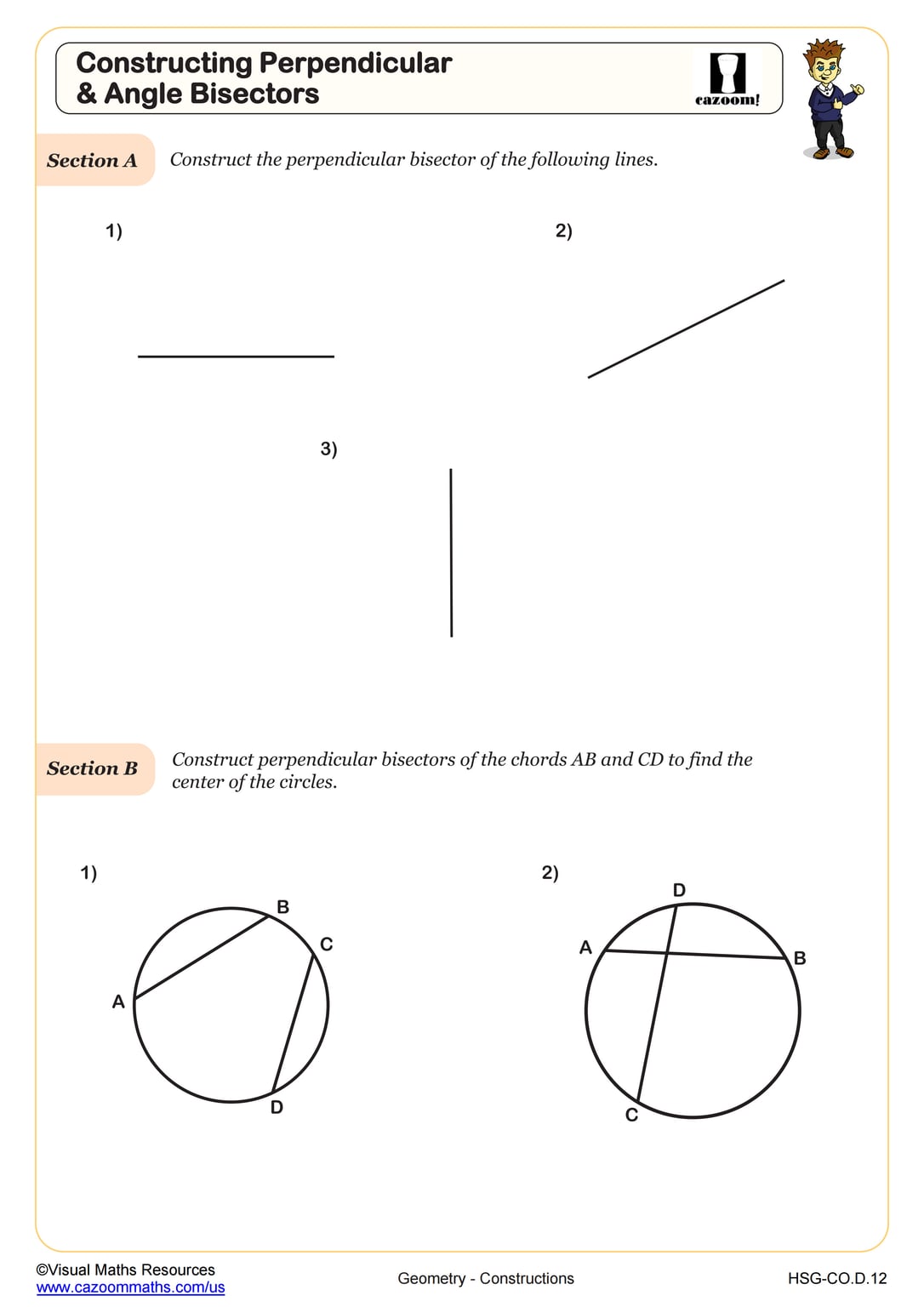 Constructing Triangles Worksheet | PDF Printable Geometry Worksheet