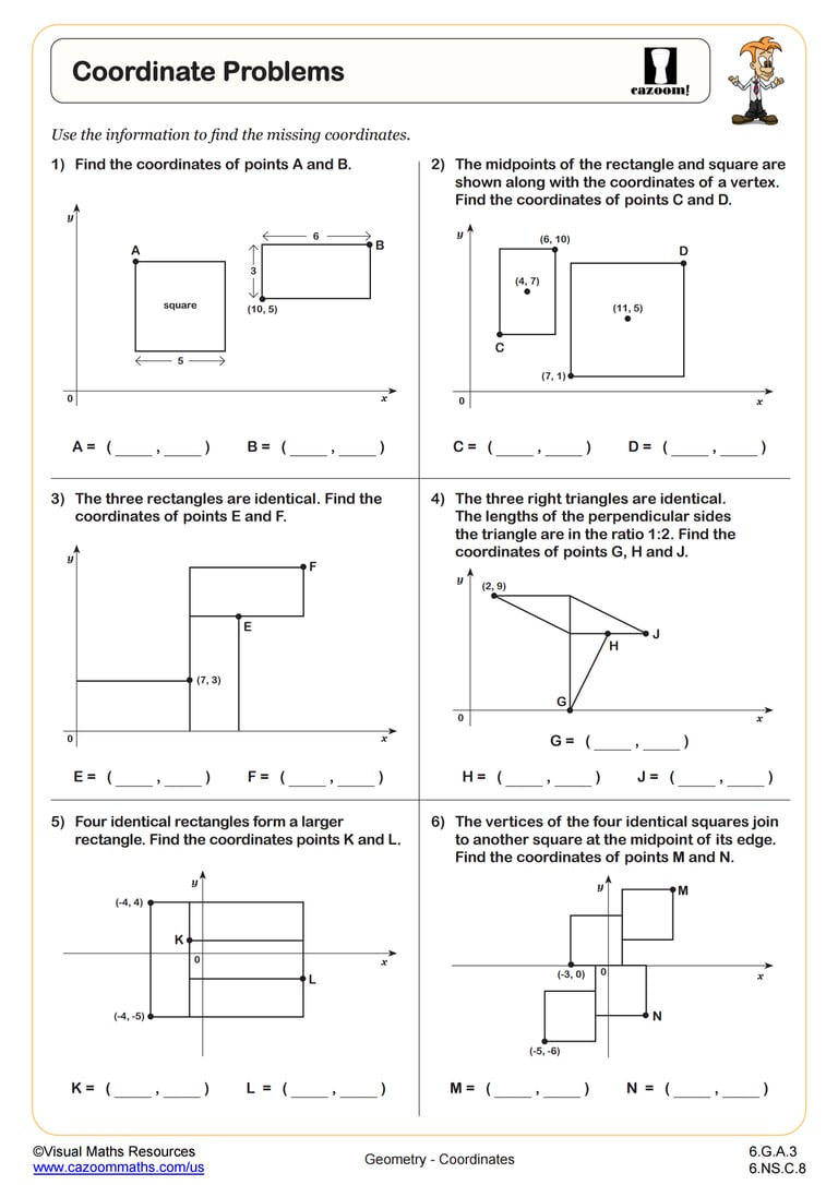 Coordinate Plane Word Problems Worksheet | Fun and Engaging 6th Grade ...