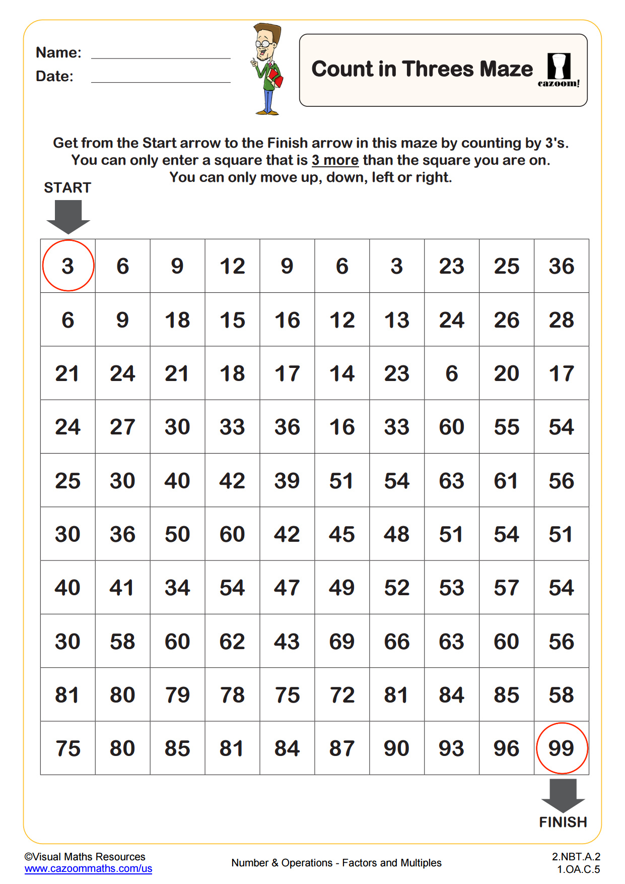 Place Value up to 100 (A) | PDF printable Number and Operations ...