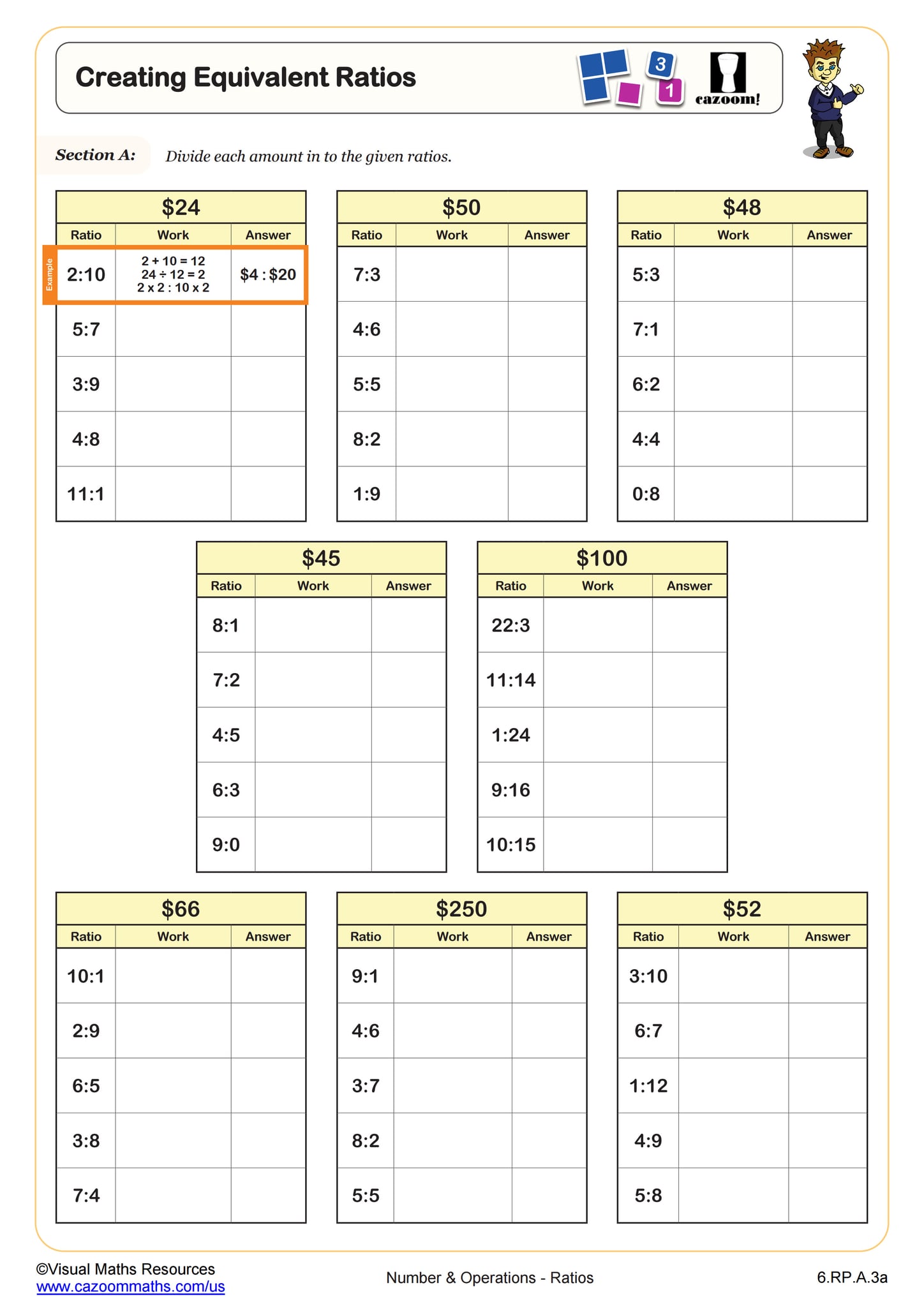 Creating Equivalent Ratios (A) Worksheet | Fun and Engaging 7th Grade ...