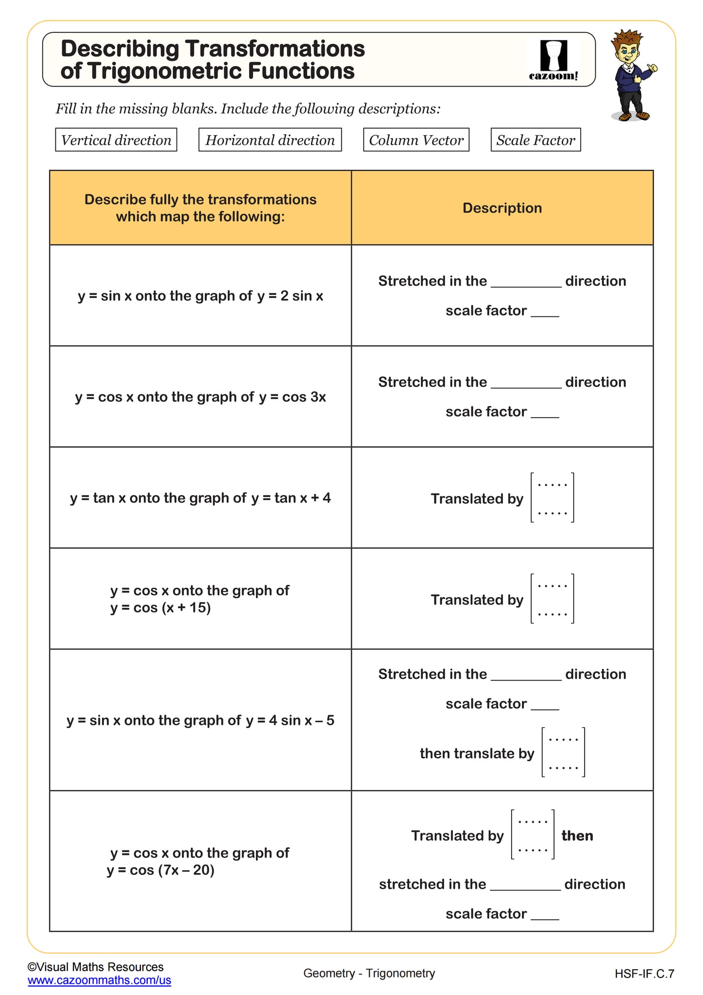 Describing Translations of Figures Worksheet | PDF Printable Geometry ...