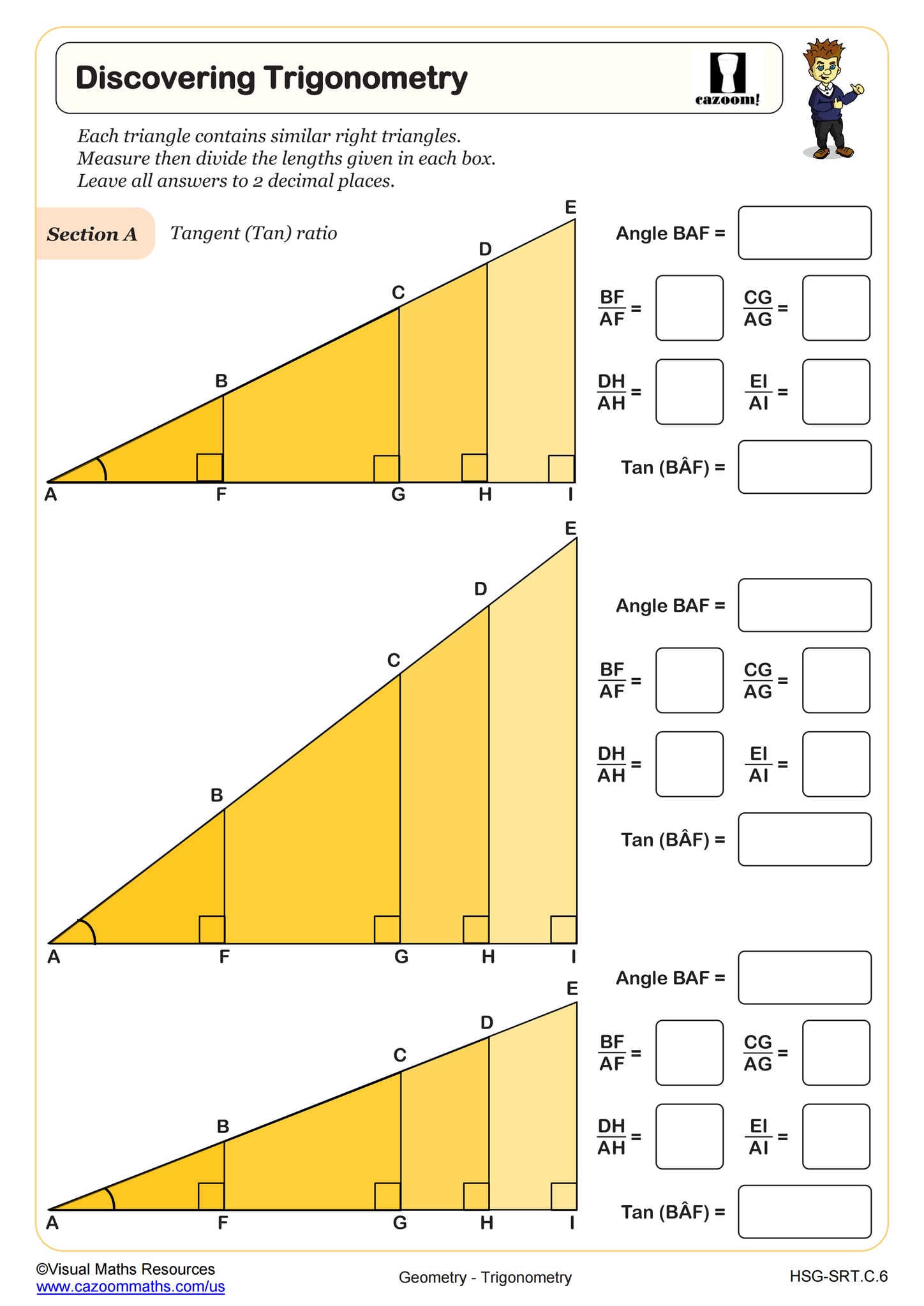 Discovering Trigonometric Ratios Worksheet | Algebra II PDF Worksheets