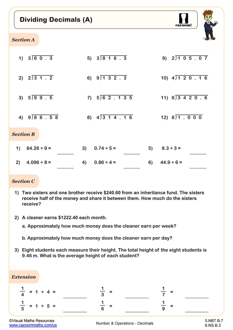 Dividing Fractions Worksheet | Fun and Engaging 6th Grade PDF Worksheets