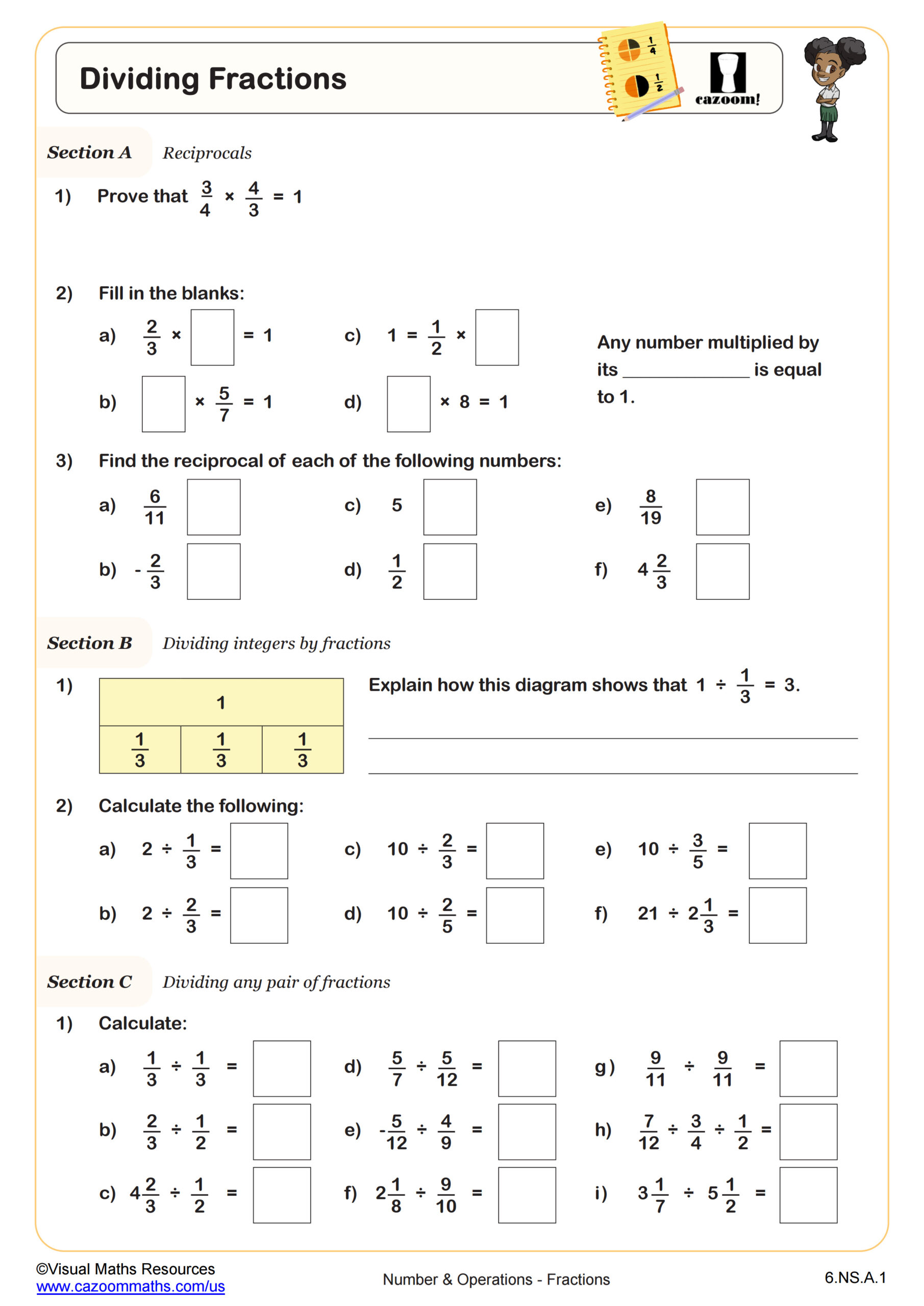 Multiplying and Dividing Fractions Worksheet | 5th Grade PDF Worksheets ...
