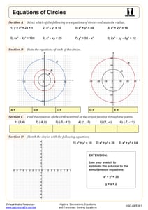 Equations of Circles Worksheet | Geometry PDF Worksheets