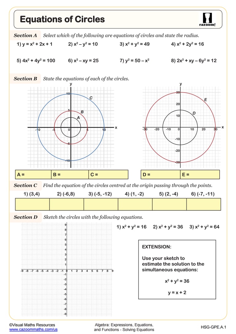 Equations of Perpendicular Lines Worksheet | PDF Printable Algebra ...