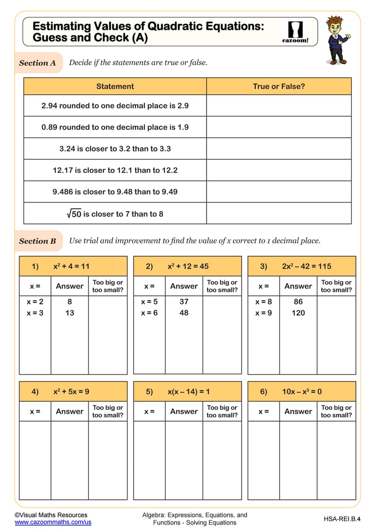 Estimating Rates of Change (B) Worksheet | Algebra I PDF Worksheets