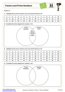 Factors and Prime Numbers Worksheet | Fun and Engaging 4th Grade PDF ...