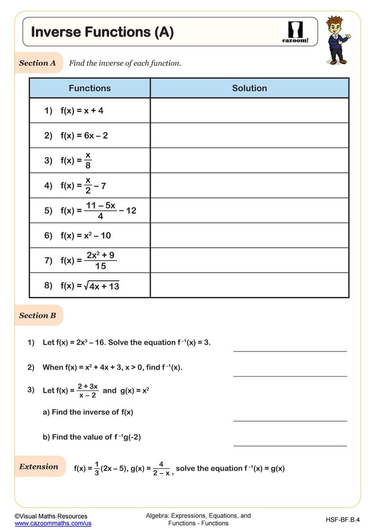 Inverse Variation Worksheet | Fun and Engaging Algebra I PDF Worksheets
