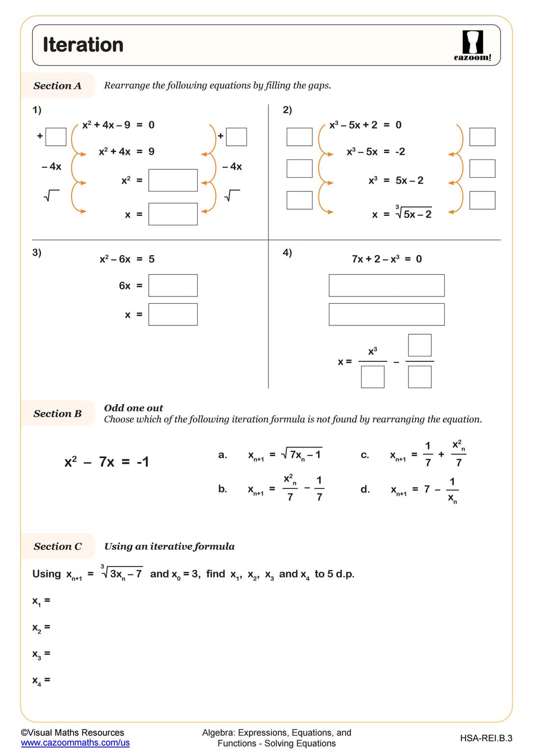 Iterative Formula Worksheet | Fun and Engaging Algebra I PDF Worksheets