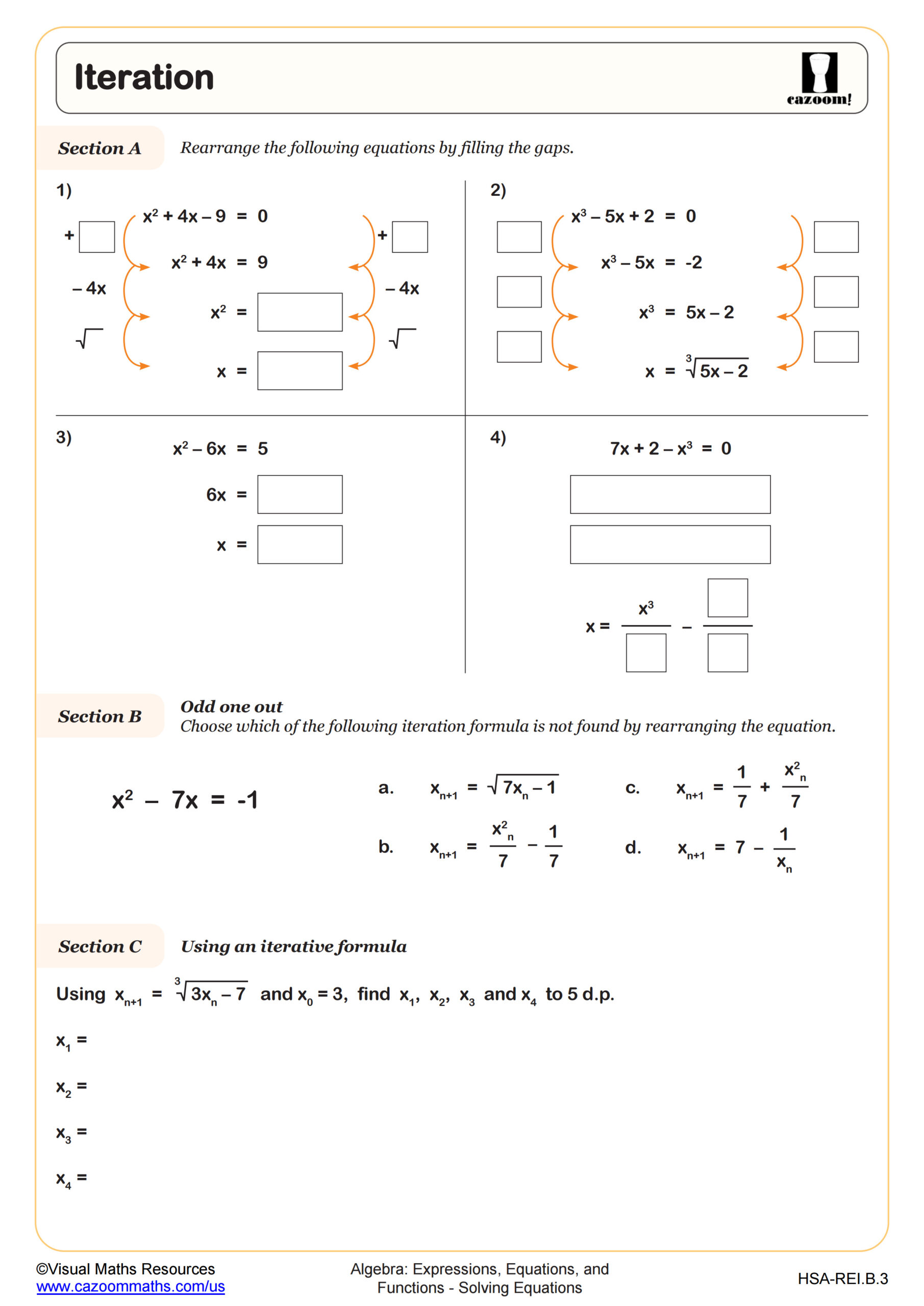 Gcse Maths Iteration Formulae 10 Questions And Answers