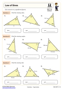 Law of Cosines Worksheet | Algebra II PDF Worksheets