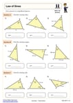 Law of Sines and Cosines; Area of Triangles Mixed Practice Worksheet ...