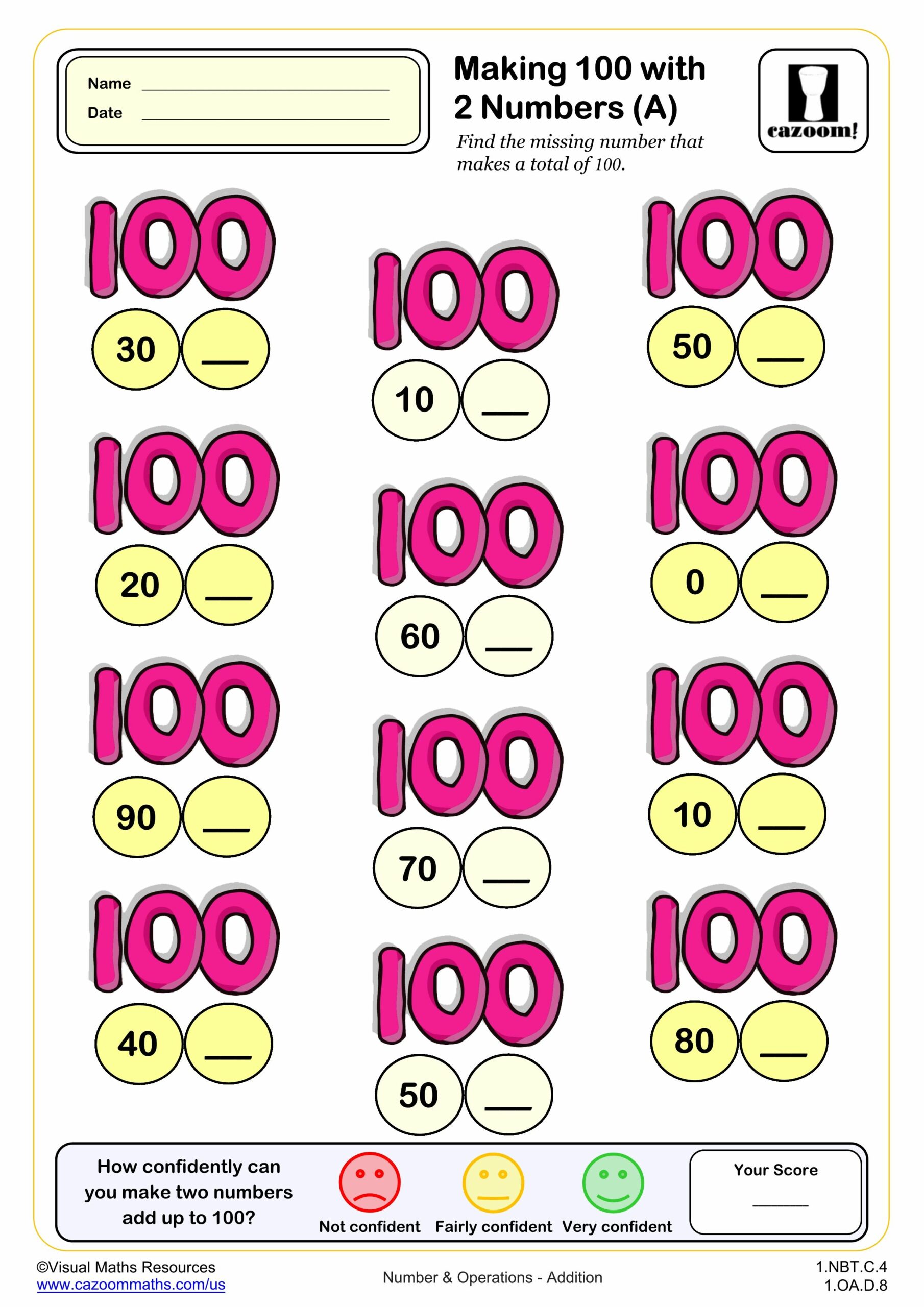 Number Bonds Over 20 Worksheets | Printable PDF Math Worksheets ...