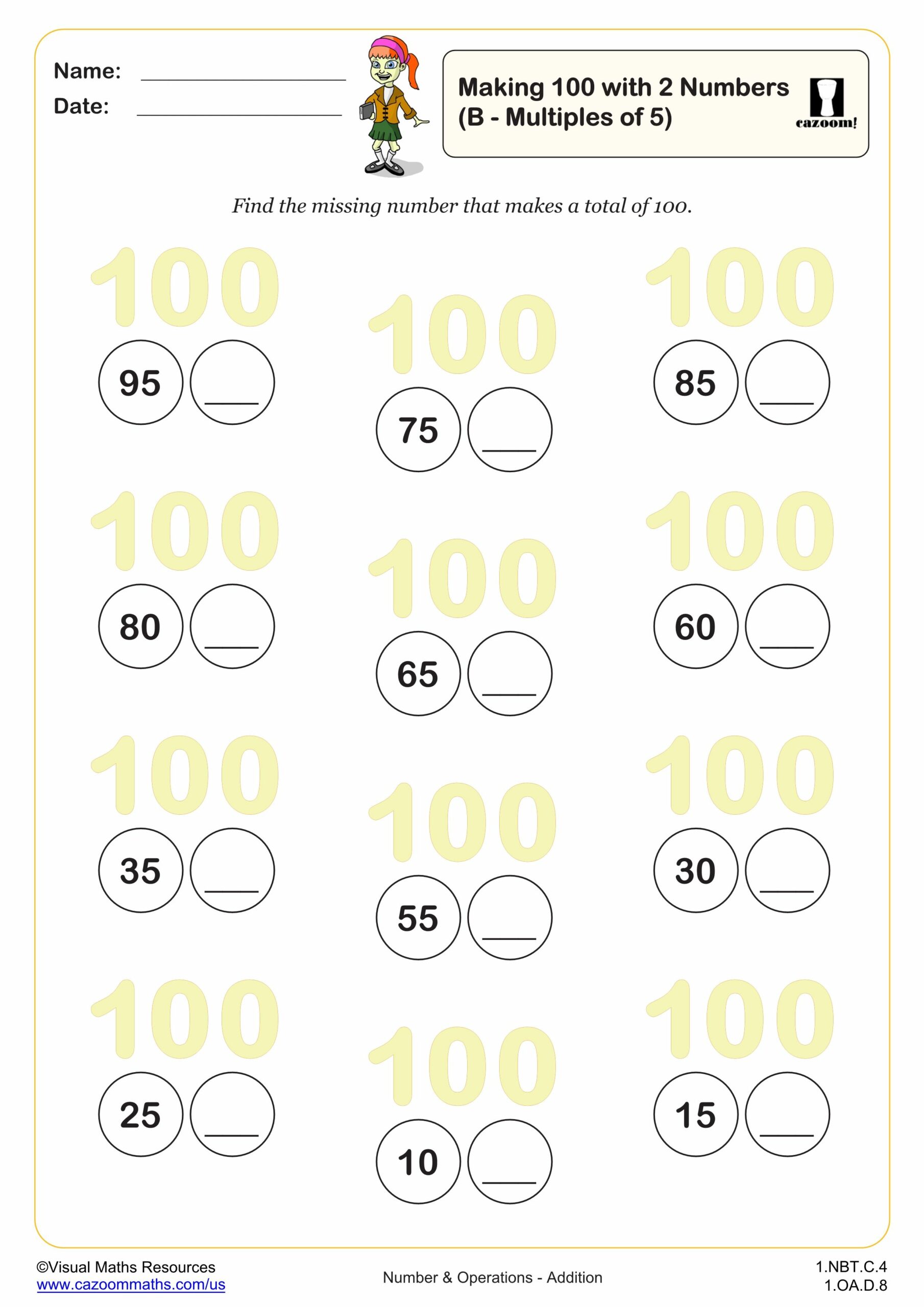 Number Bonds Over 20 Worksheets | Printable PDF Math Worksheets ...