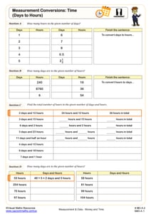 Measurement Conversions: Time - Minutes and Hours (B) Worksheet | 5th ...