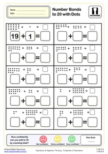 Number Bonds to 20 drills (B) (50 questions) | 1st Grade PDF Addition ...