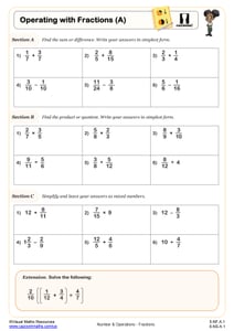 Operations with Integers Ten Minute Challenge Worksheet | PDF Printable Number & Operations ...