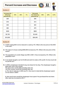 Percent Change Worksheet | Fun and Engaging 7th Grade PDF Worksheets