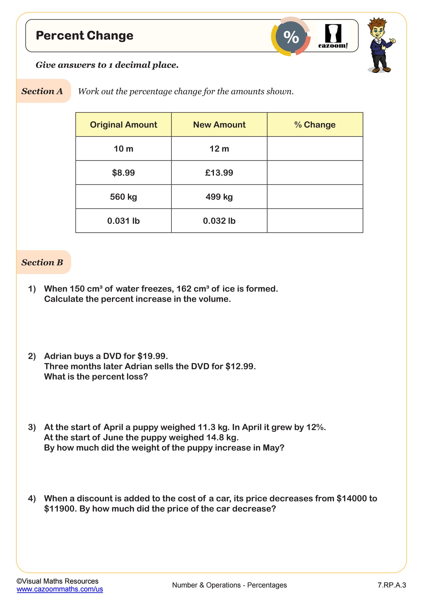 Percents of an Amount (E) Worksheet | Fun and Engaging 6th Grade PDF ...