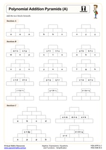 Polynomial Addition Pyramids (C) Worksheet | Fun and Engaging Algebra I ...