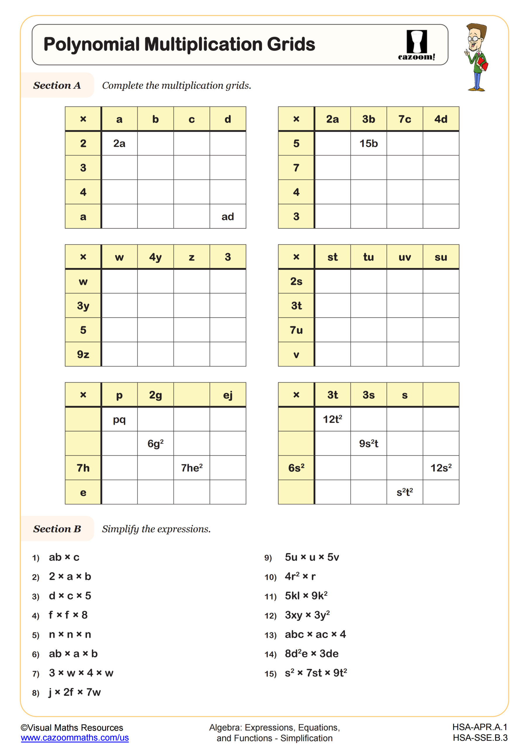 Algebra Multiplication Pyramids (B) Worksheet | Fun and Engaging High ...