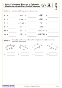 Pythagorean Theorem Word Problems (with clues) Worksheet | 8th Grade PDF Worksheets
