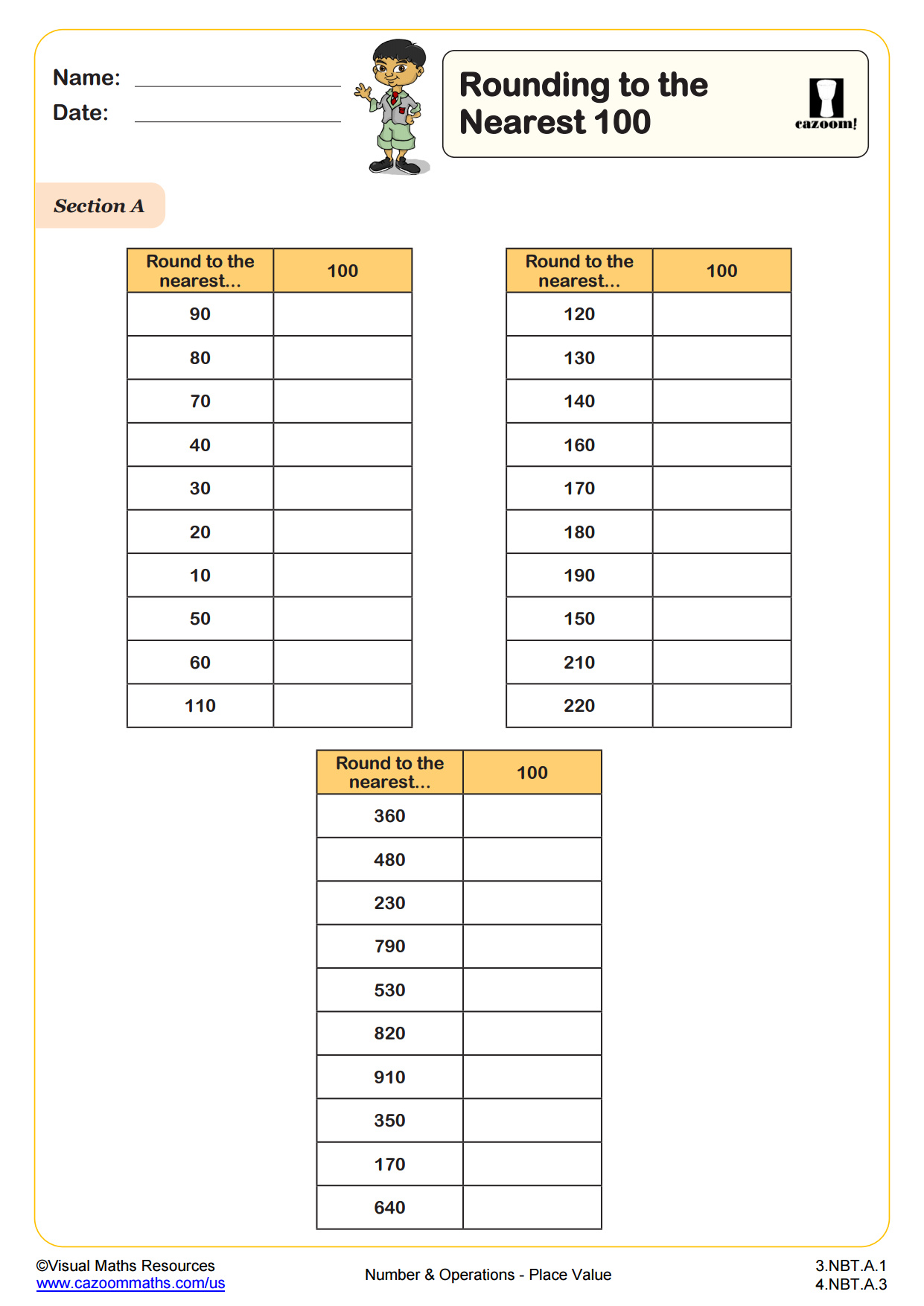 Rounding to the Nearest 100 | Fun and Engaging 3rd Grade PDF Worksheets
