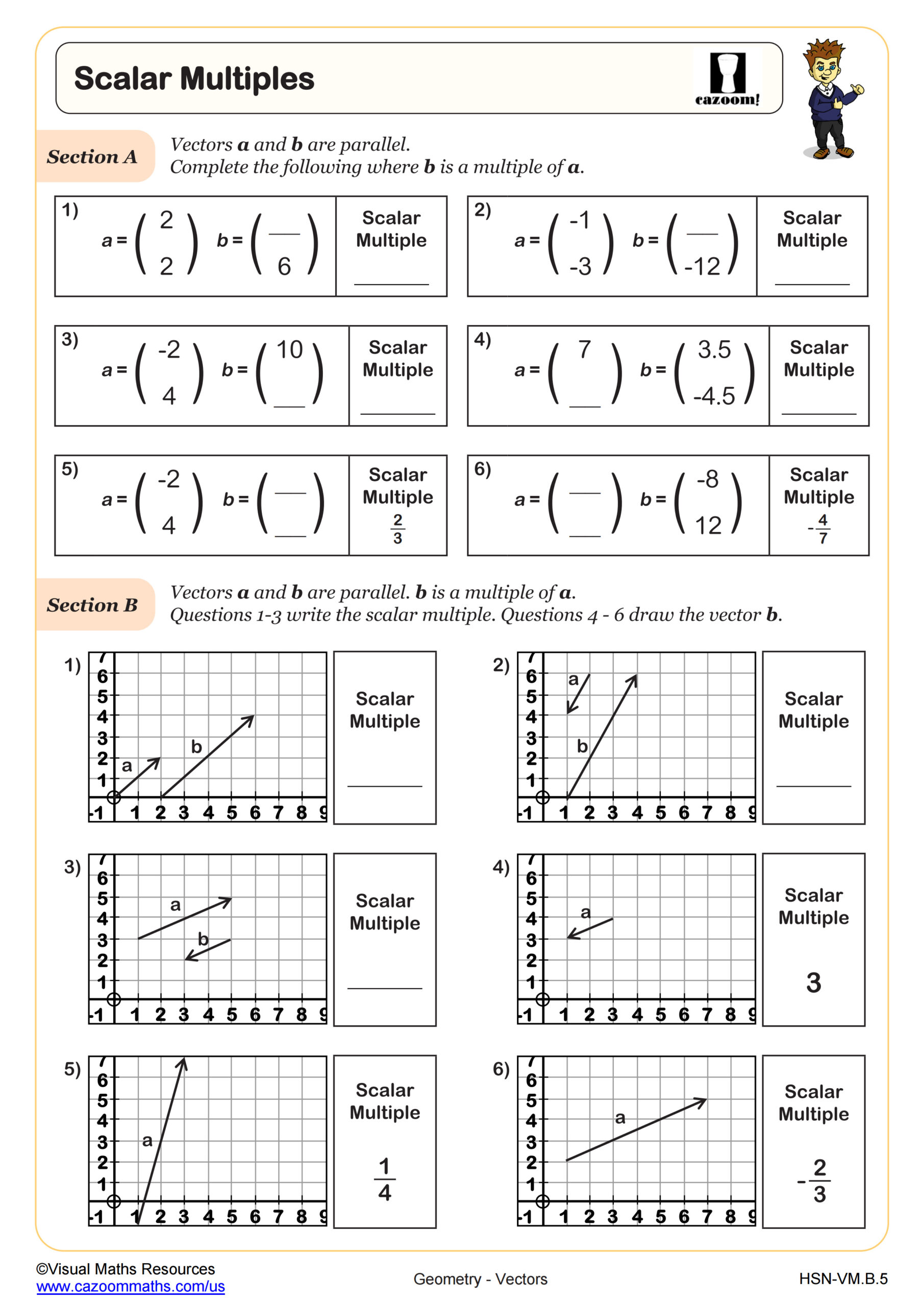 Vector Word Problems Worksheet | PDF Printable Geometry Worksheet ...
