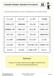 Scientific Notation: Standard Form Search Worksheet | 8th Grade PDF ...