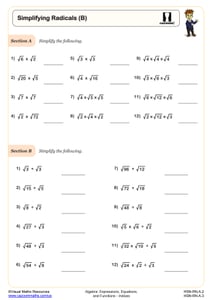 Simplifying Expressions by Combining Like Terms Worksheet | Algebra I ...