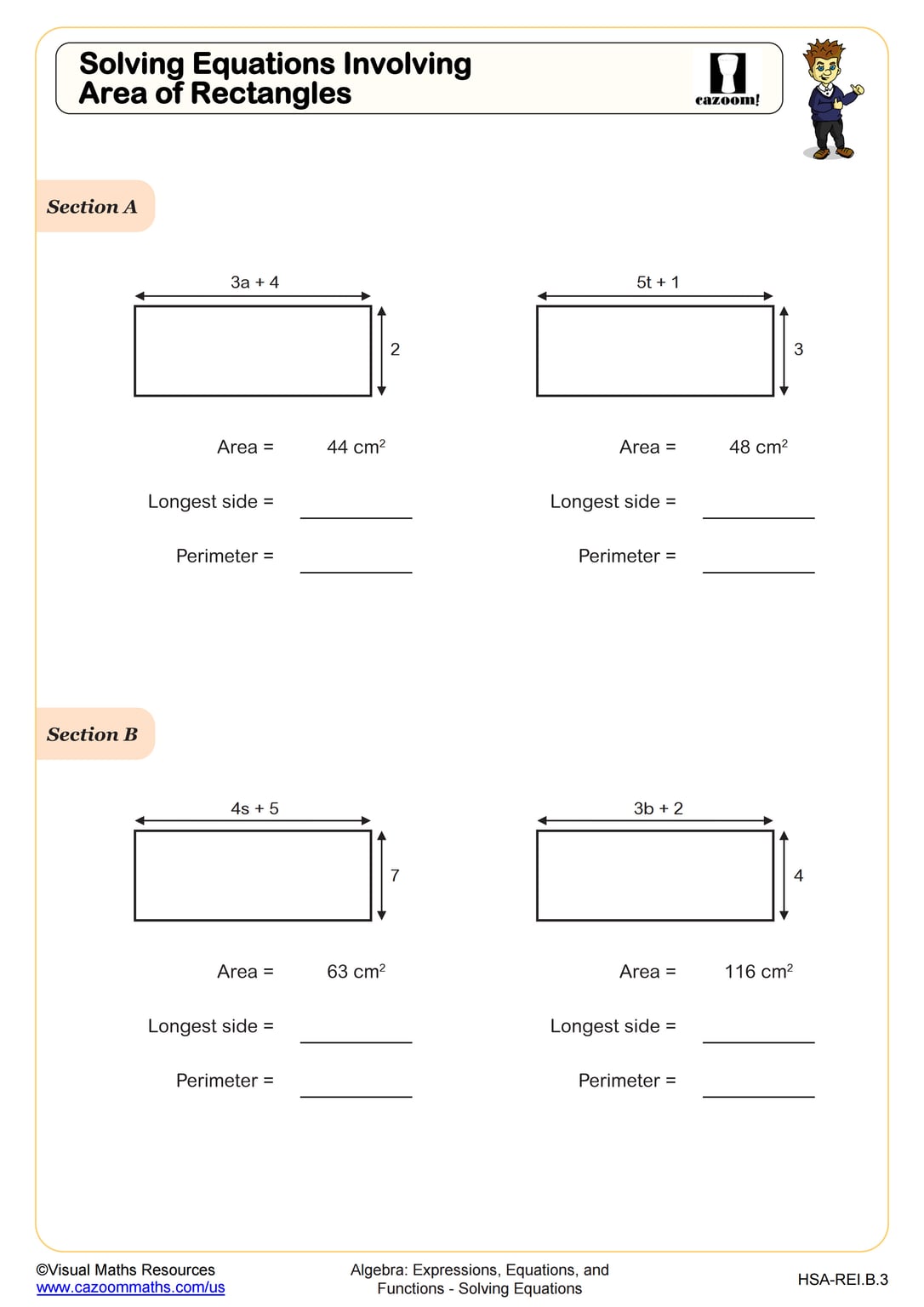 Solving Equation Riddles: "Thinking of a Number" Worksheet | Algebra I ...