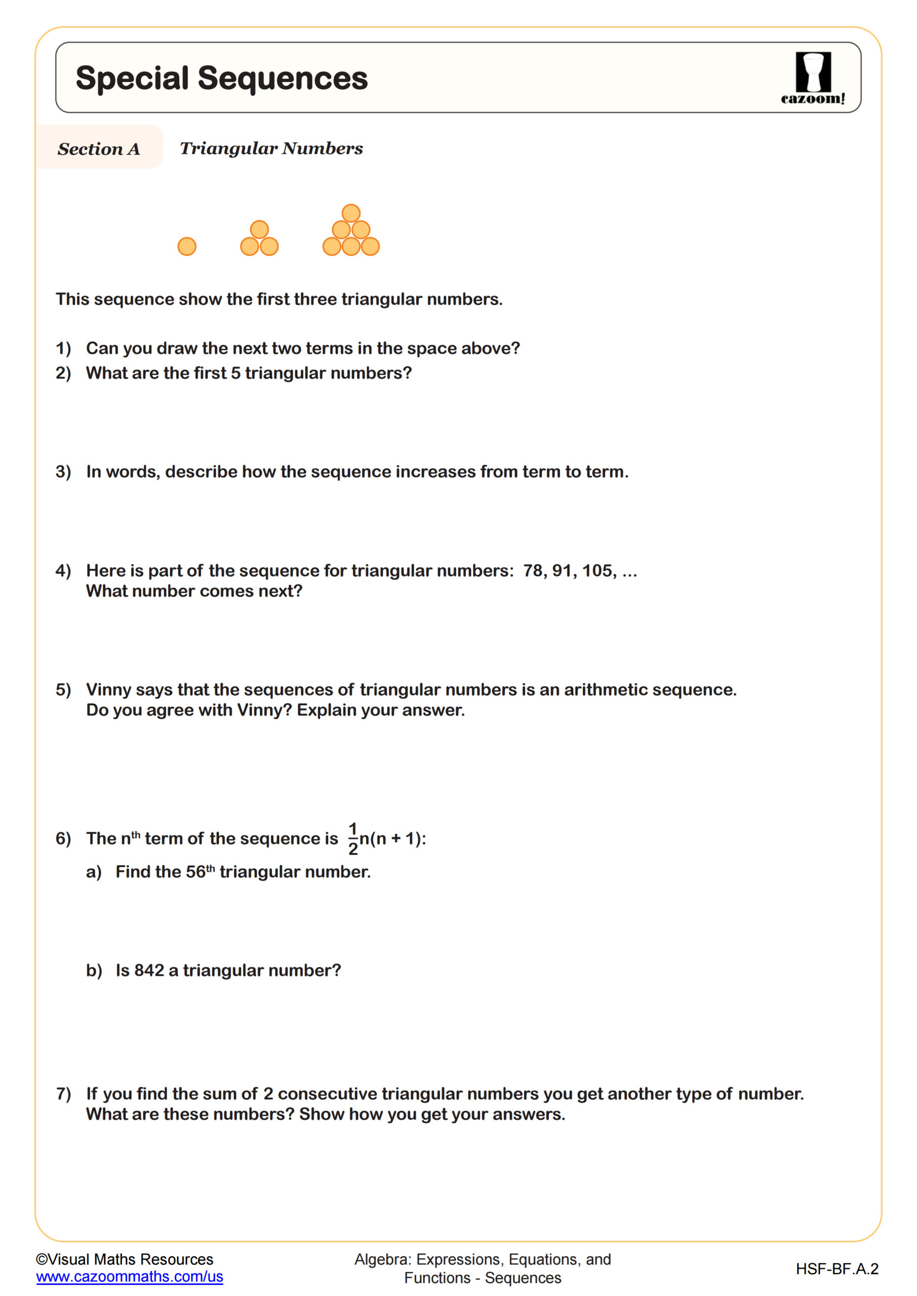 Geometric Sequences Worksheet | PDF Printable Algebra Worksheet ...