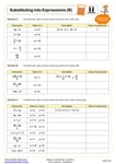 Substituing Value into Formulas (B) Worksheet | 6th Grade PDF Worksheets