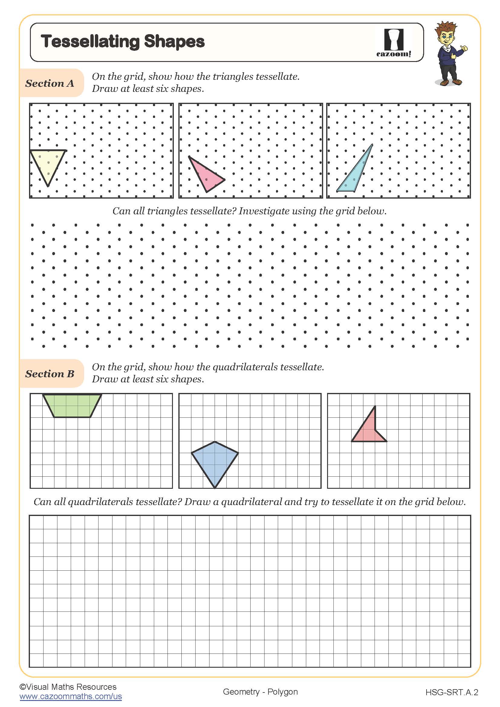 Tessellating Shapes Worksheet | Geometry PDF Worksheets