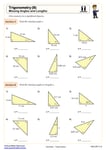 Trigonometic Ratios (SOH CAH TOA): Missing Side Lengths Worksheet | PDF ...