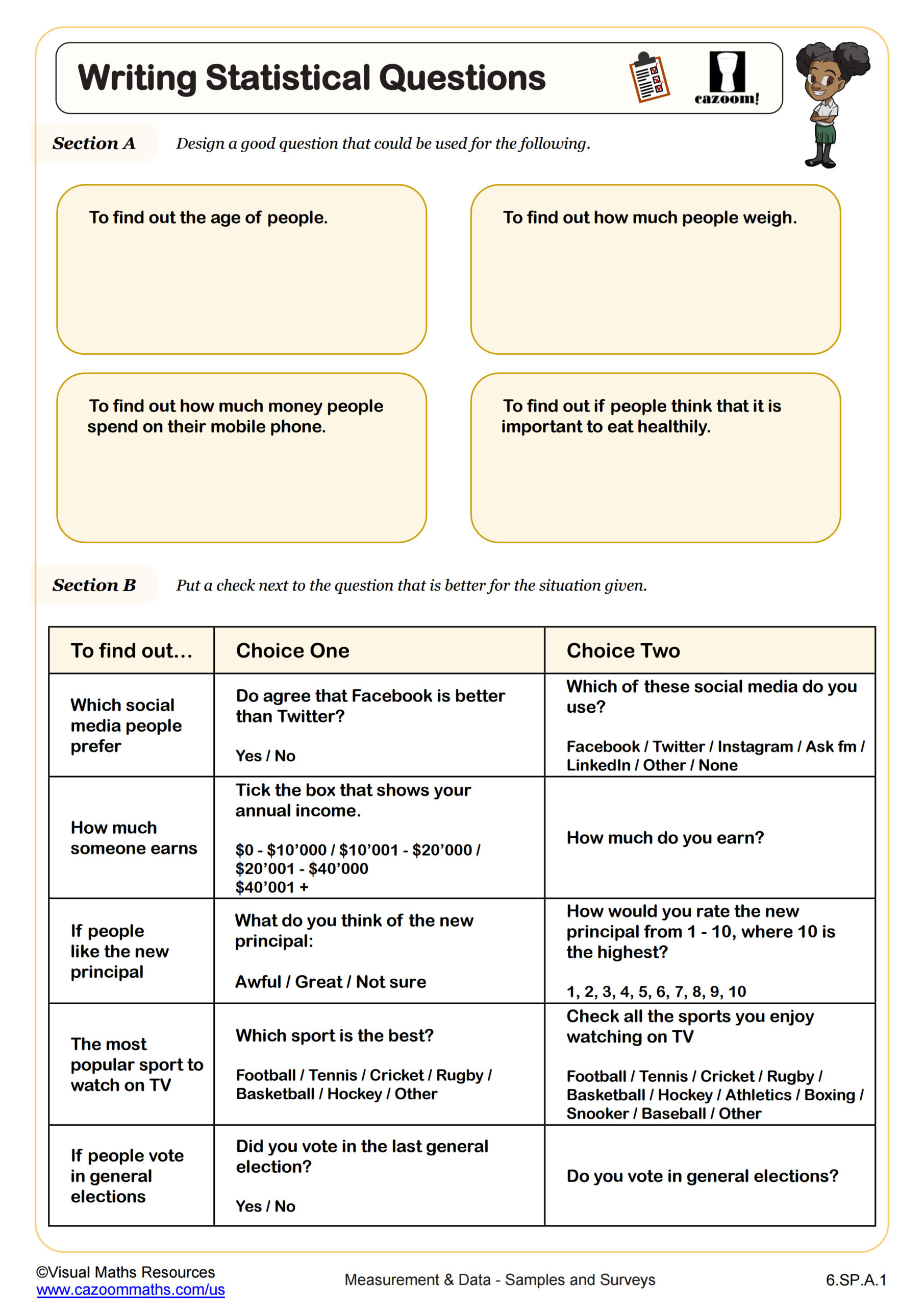 Sample Bias Worksheet | 7th Grade PDF Worksheets | Cazoom Math