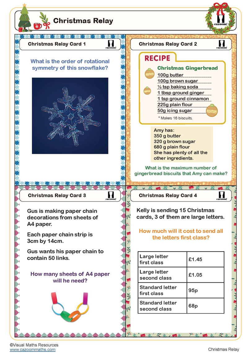 Festive Christmas Maths Worksheets | Cazoom Maths